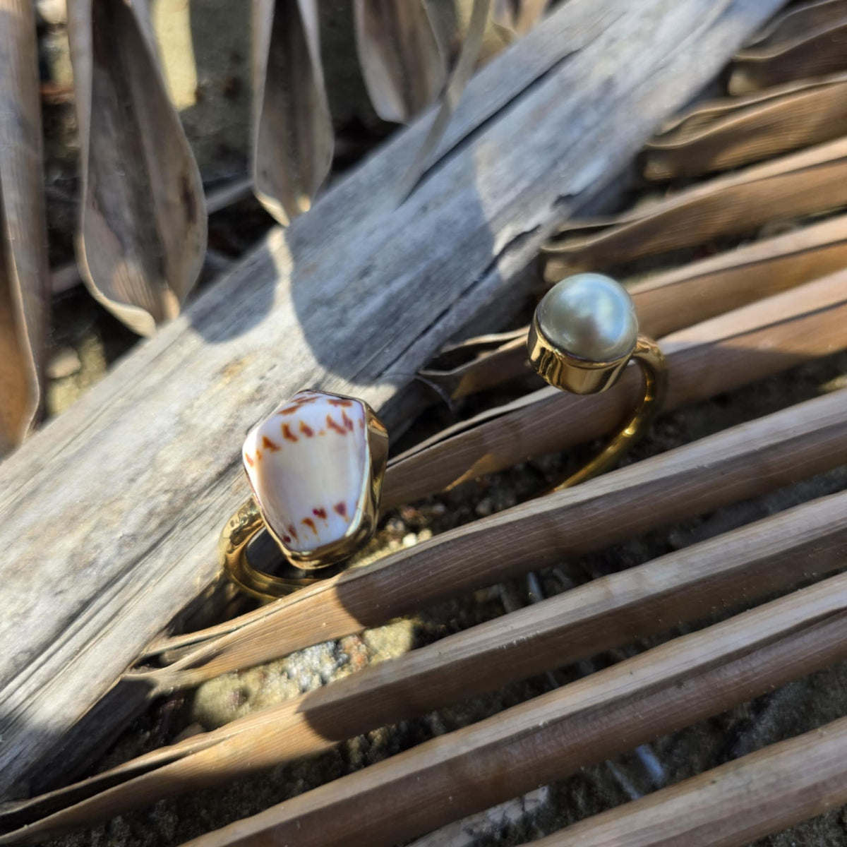 READY TO SHIP Civa Fiji Saltwater Bezel Set Pearl & Shell Cuff - 14k ...