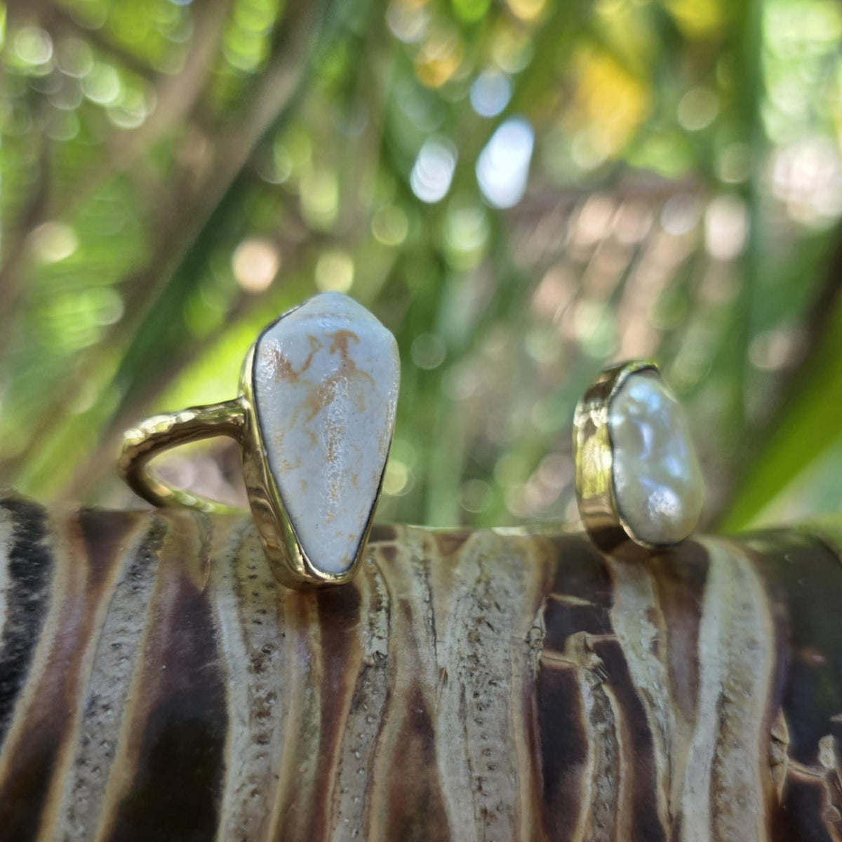 READY TO SHIP Civa Fiji Saltwater Bezel Set Pearl & Shell Cuff - 14k ...