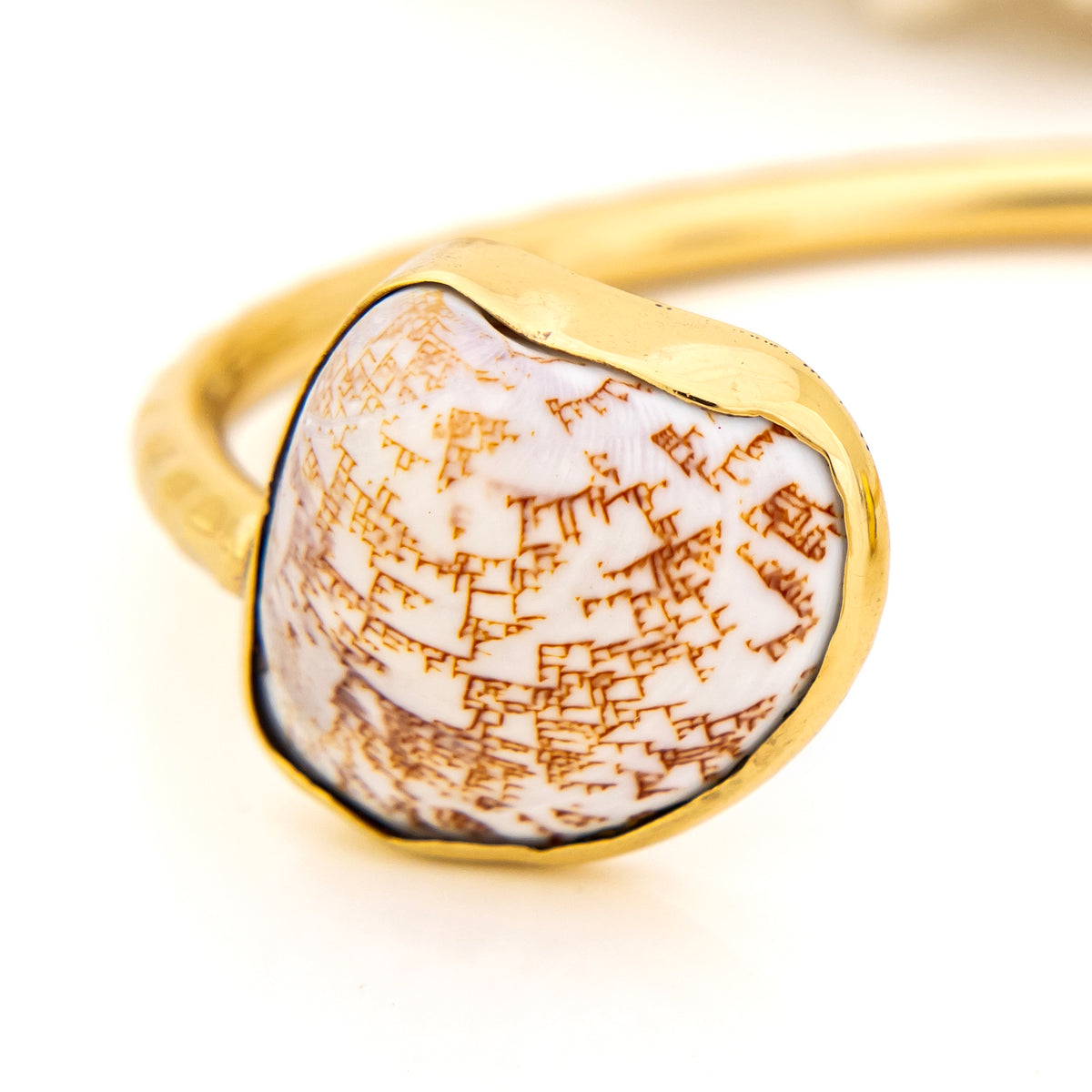 READY TO SHIP Civa Fiji Saltwater Bezel Set Pearl & Shell Cuff - 14k ...