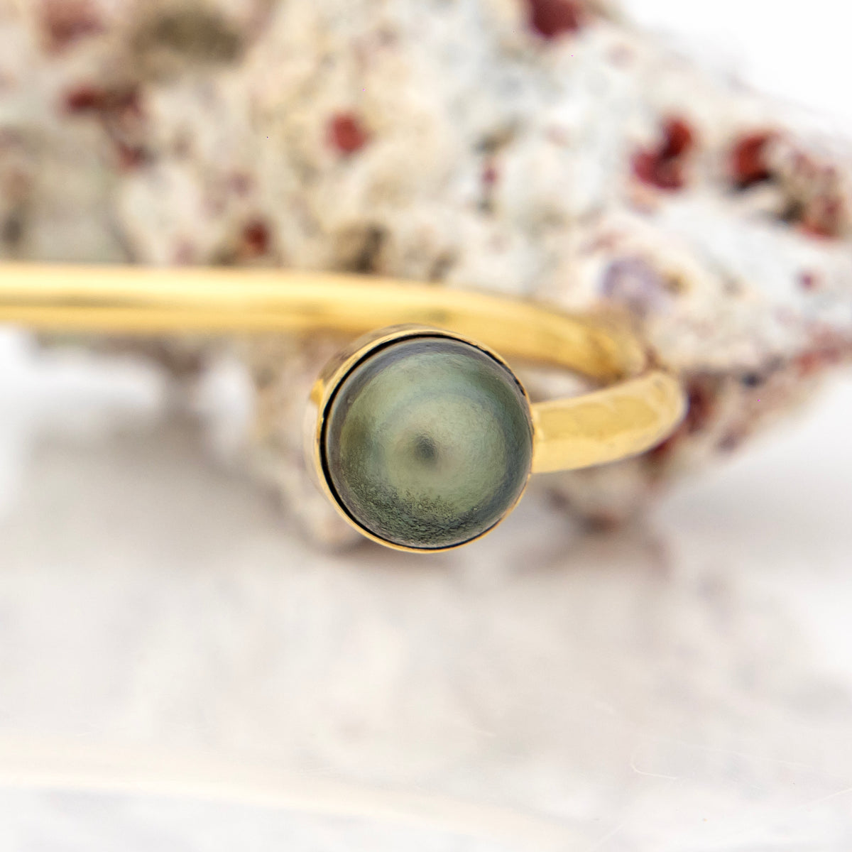 READY TO SHIP Civa Fiji Saltwater Bezel Set Pearl & Shell Cuff - 14k ...