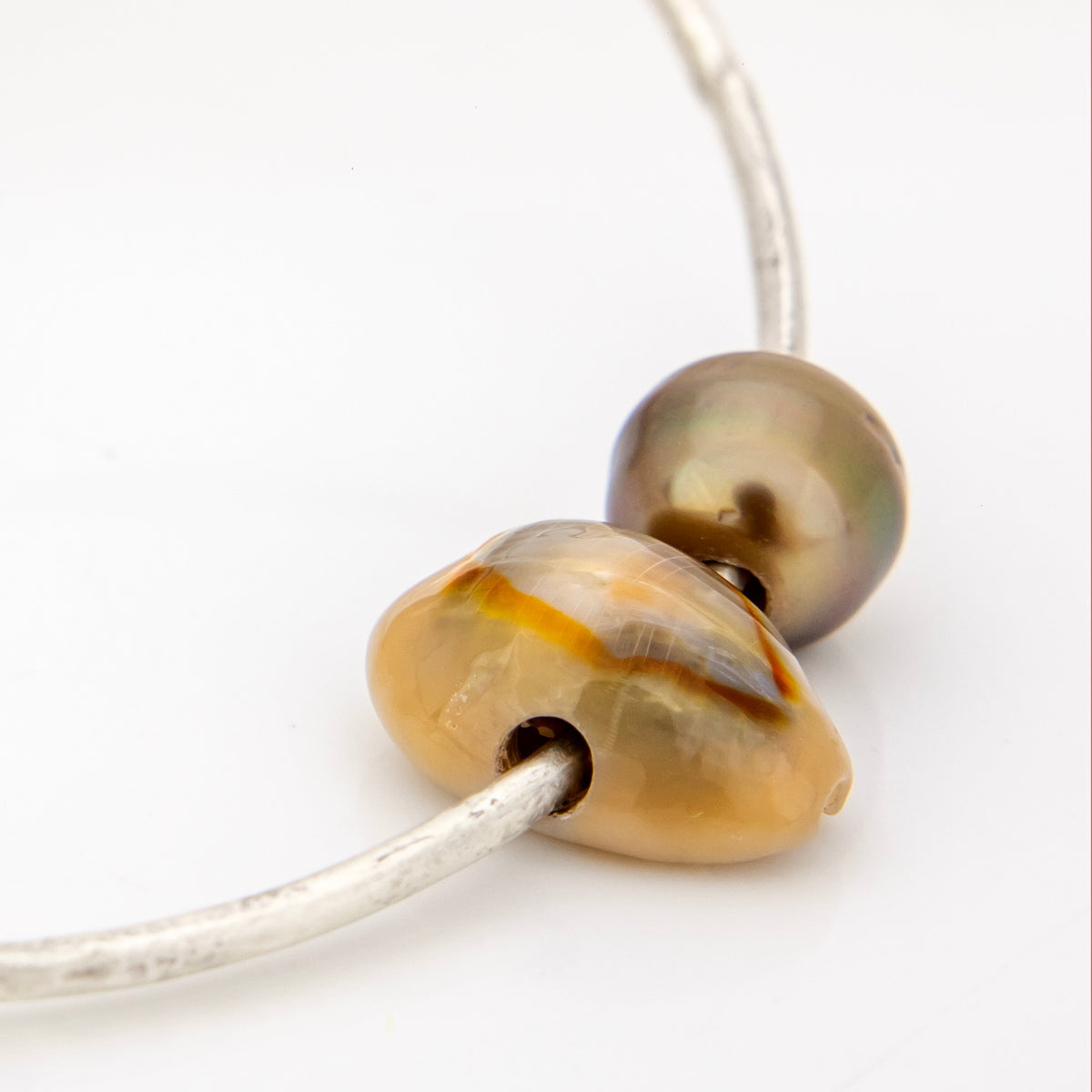 READY TO SHIP Civa Fiji Saltwater Pearl & Shell Bangle - 925 Sterling ...
