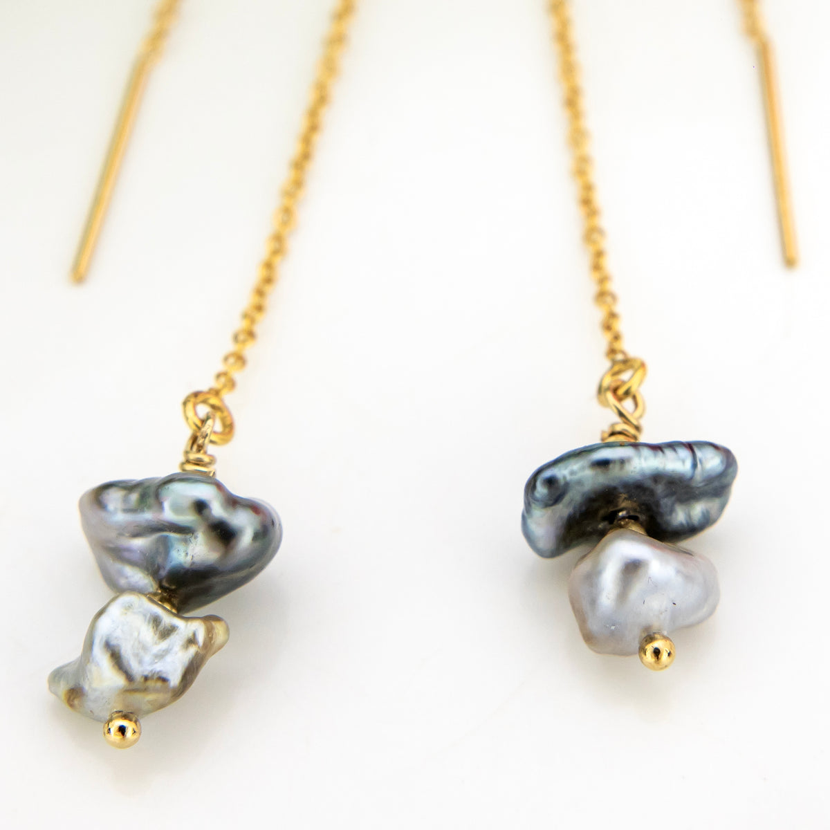 READY TO SHIP Civa Fiji Keshi Pearl Threader Earrings - 14k Gold Fill FJD$