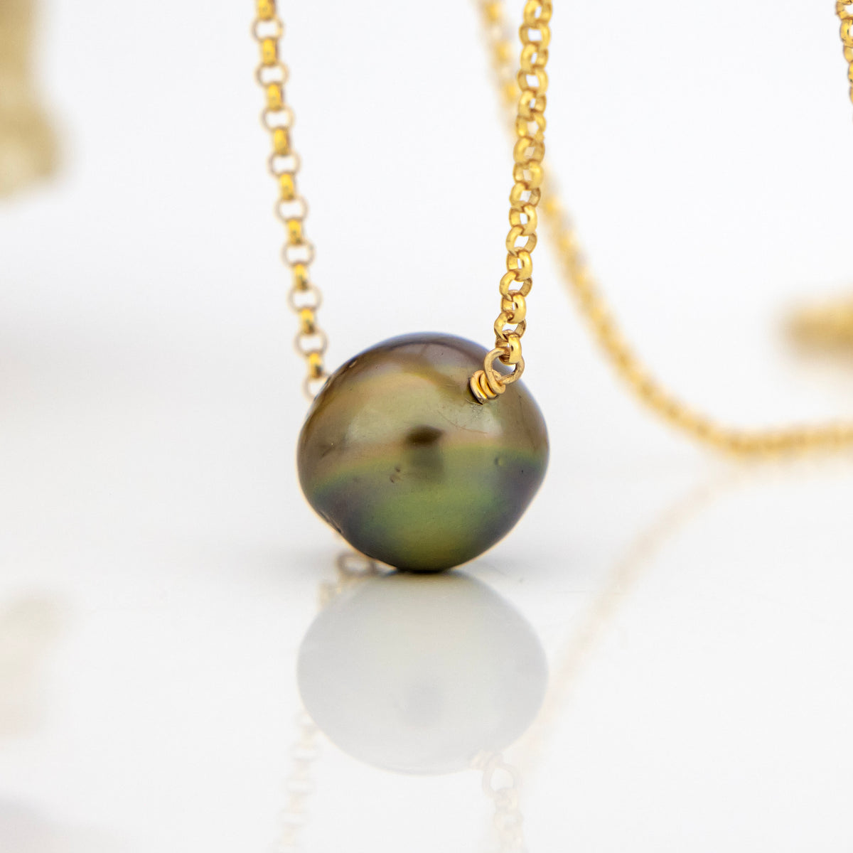READY TO SHIP Fiji Saltwater Pearl Necklace - 14k Gold Fill FJD$