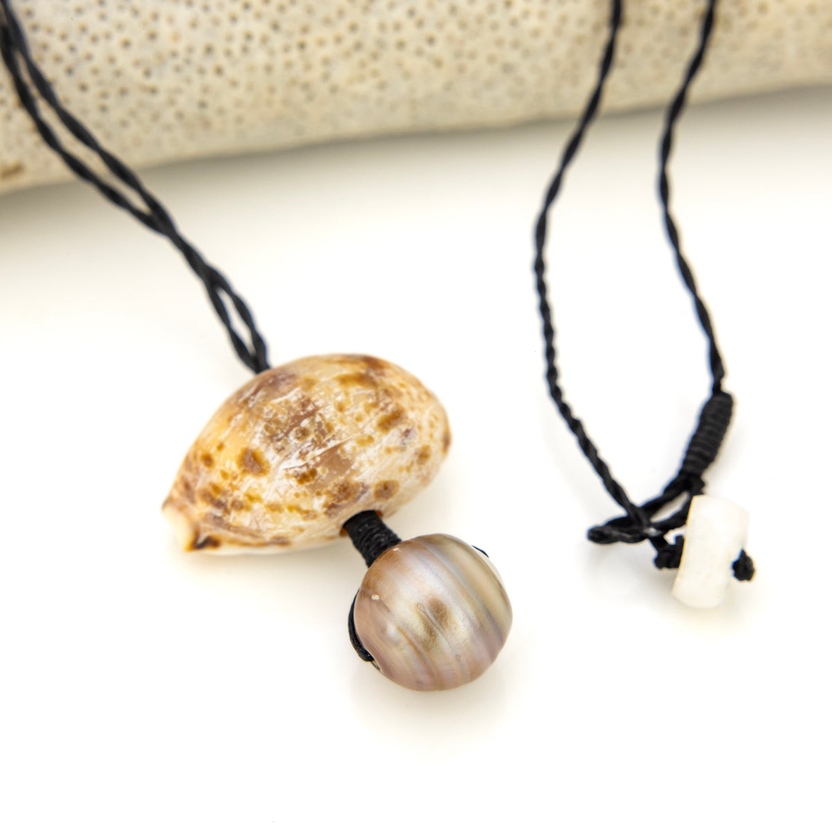 READY TO SHIP Civa Fiji Pearl & Shell Necklace - Nylon FJD$