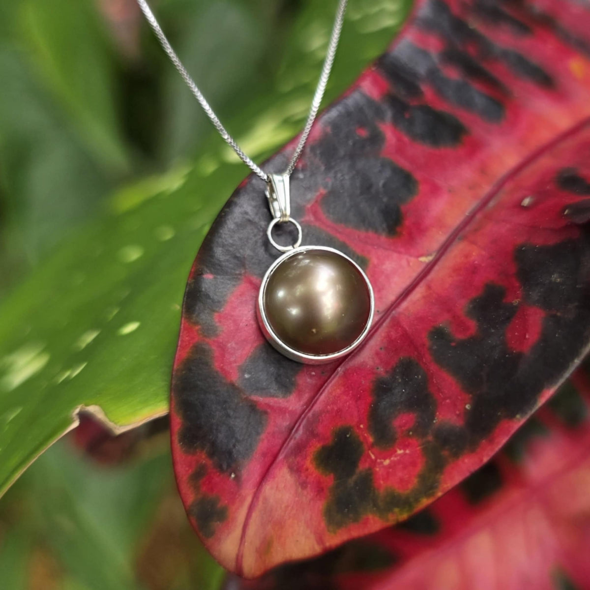 READY TO SHIP Civa Fiji Bezel Set Pearl Necklace - 925 Sterling Silver FJD$