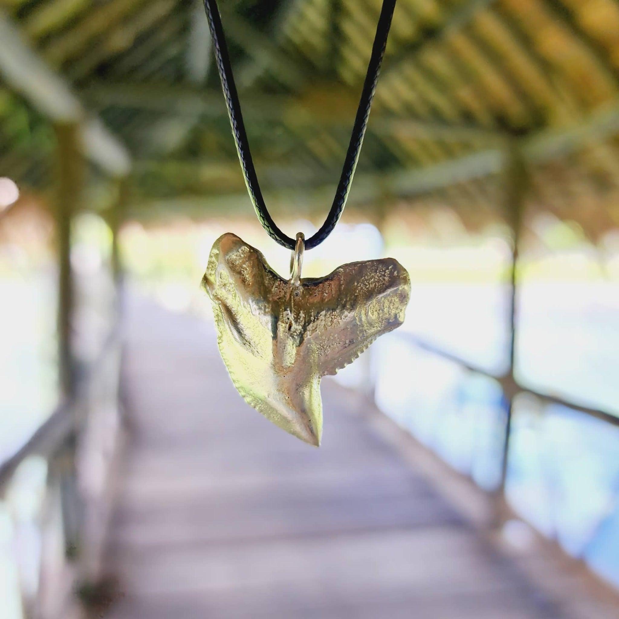 READY TO SHIP Shark Tooth Necklace - Black Cord - Unisex FJD$