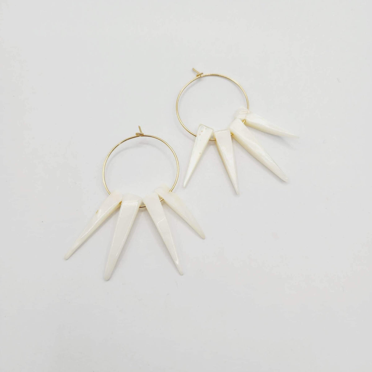 READY TO SHIP Shell Hoop Earrings - 14k Gold Fill FJD$